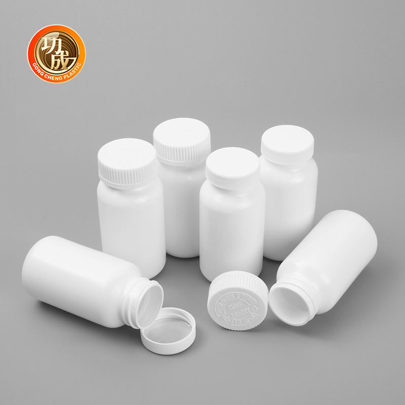 Round White HDPE Capsule Bottle 100ml 150ml 200ml Prescription Pill ...